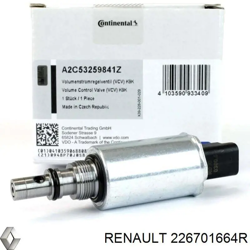 226701664R RENAULT (RVI) Válvula reguladora de presión Common-Rail-System