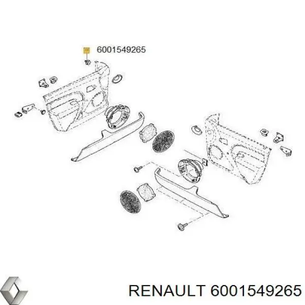 8200700969 RENAULT (RVI) Clips Fijación, revestimiento puerta