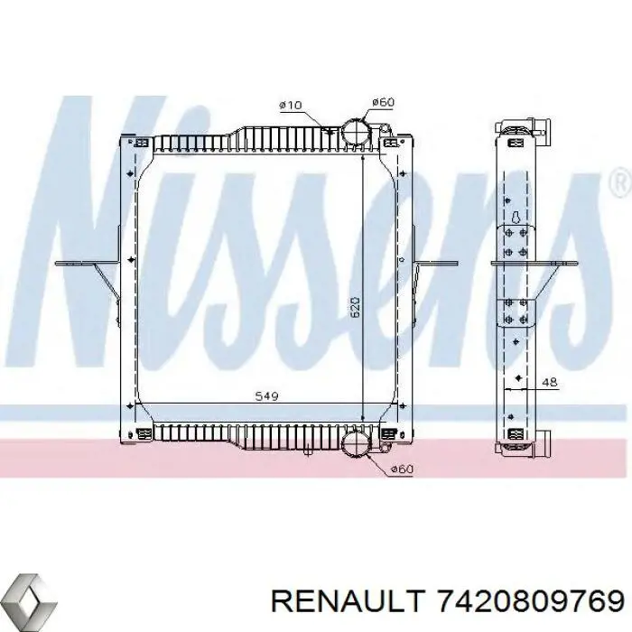 7420809769 RENAULT (RVI) radiador