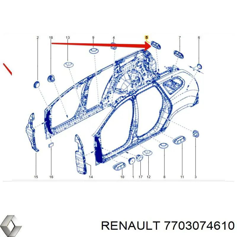 7703074610 RENAULT (RVI) Tapón del suelo de la carrocería
