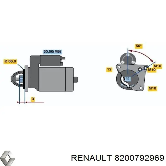 82 00 792 969 RENAULT (RVI) Motor de arranque