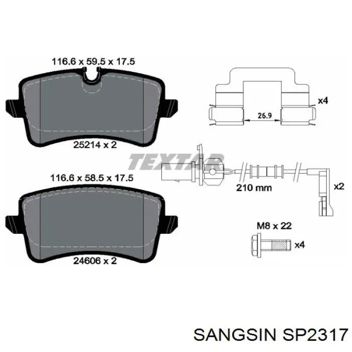 SP2317 Sangsin pastillas de freno traseras comprar barato