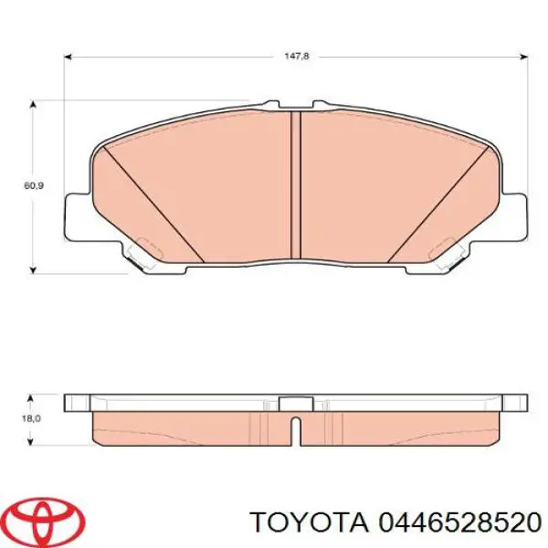 0446528520 Toyota pastillas de freno delanteras