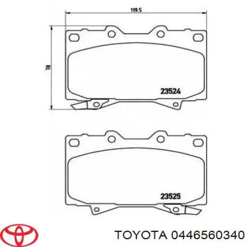 0446560340 TOYOTA Pastillas de freno delanteras
