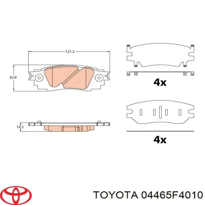 04465F4010 TOYOTA pastillas de freno delanteras