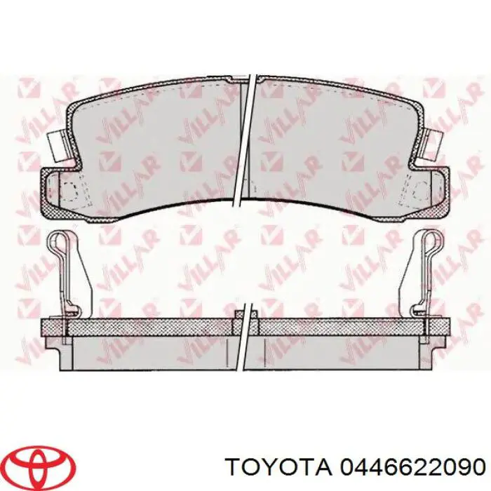 0446622090 Toyota pastillas de frenos traseras