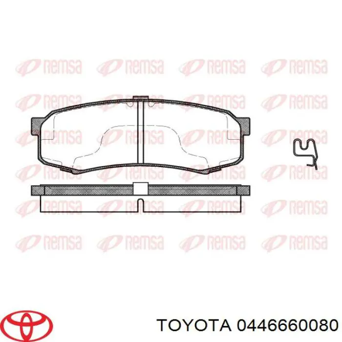 0446660080 TOYOTA Pastillas de freno traseras