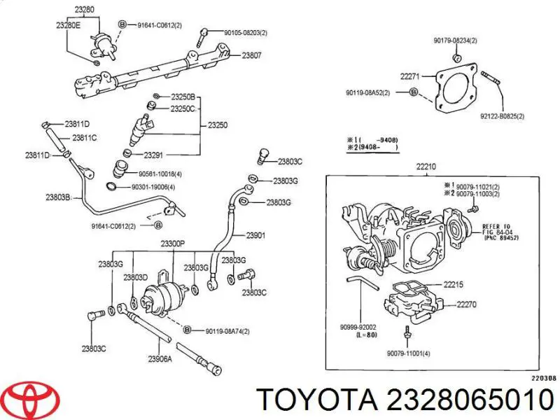 2328065010 TOYOTA regulador de presión de combustible