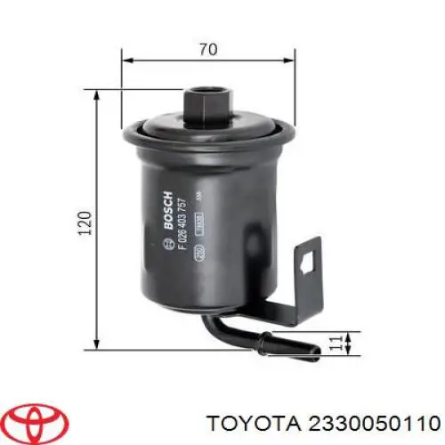 2330050110 Toyota filtro combustible