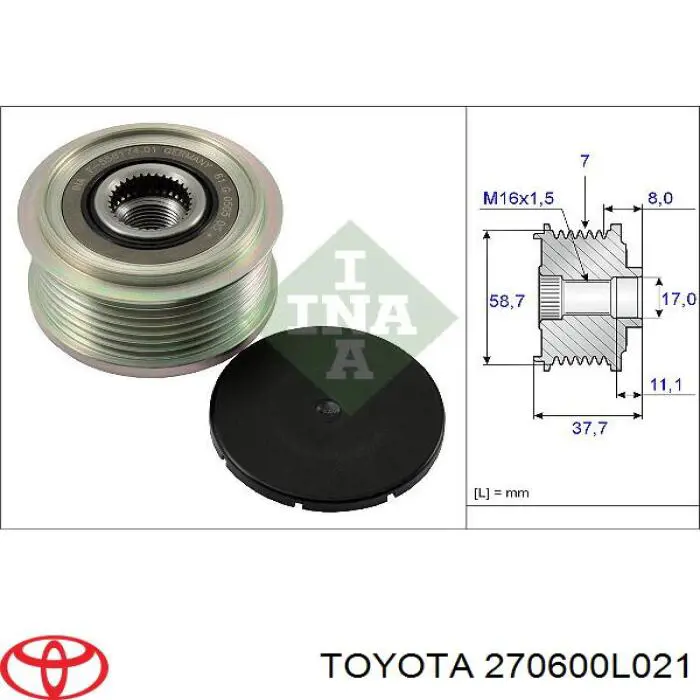 27060-0L021 TOYOTA Alternador