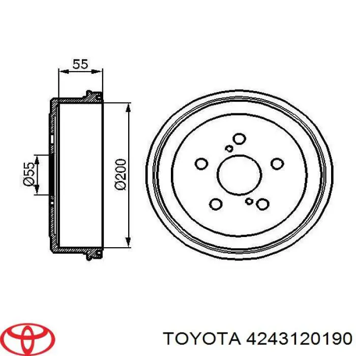 4243120190 Toyota freno de tambor trasero