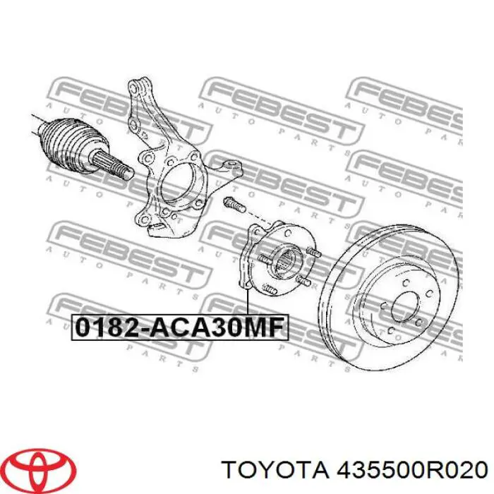 435500R020 TOYOTA buje de rueda delantero