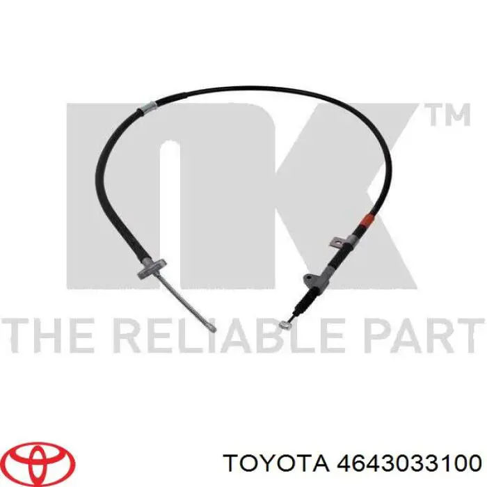4643033100 TOYOTA Cable de freno de mano trasero izquierdo