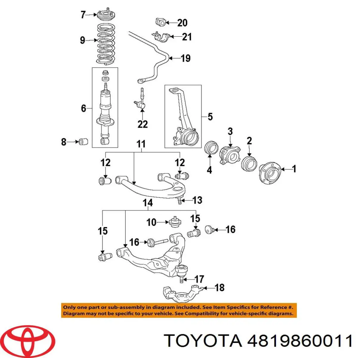 4819860011 TOYOTA Bulon apreta palanca de cambios