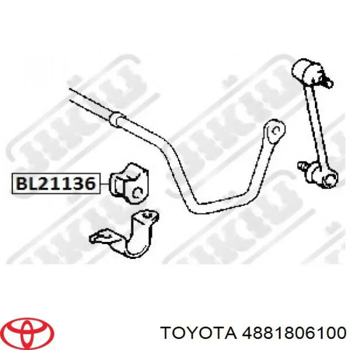 4881806100 TOYOTA Casquillo de barra estabilizadora trasera