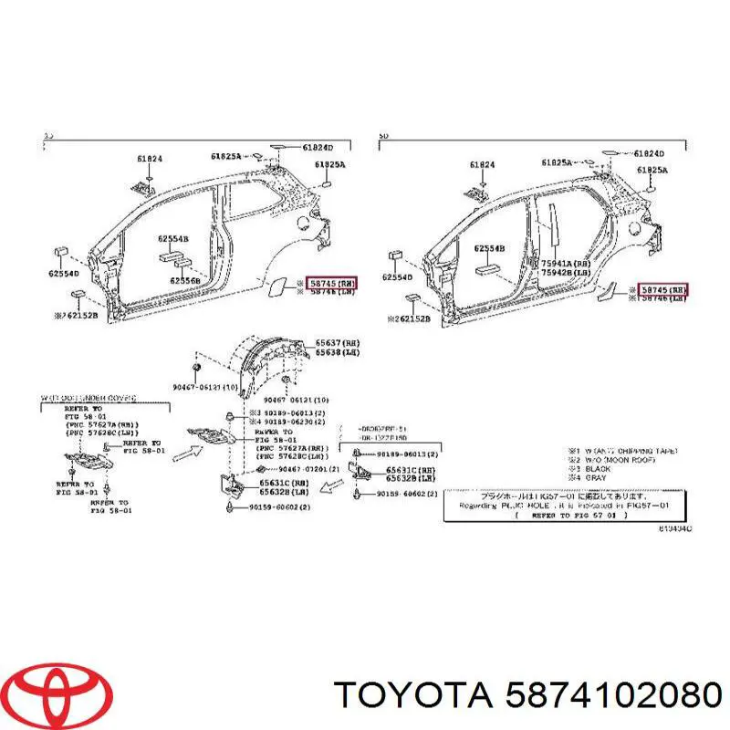 5874102080 TOYOTA - repuestos Toyota a precio barato
