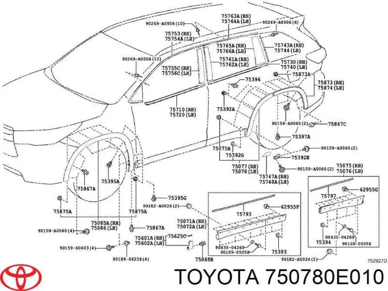 Moldura inferior de la puerta trasera izquierda de coche comprar online ...