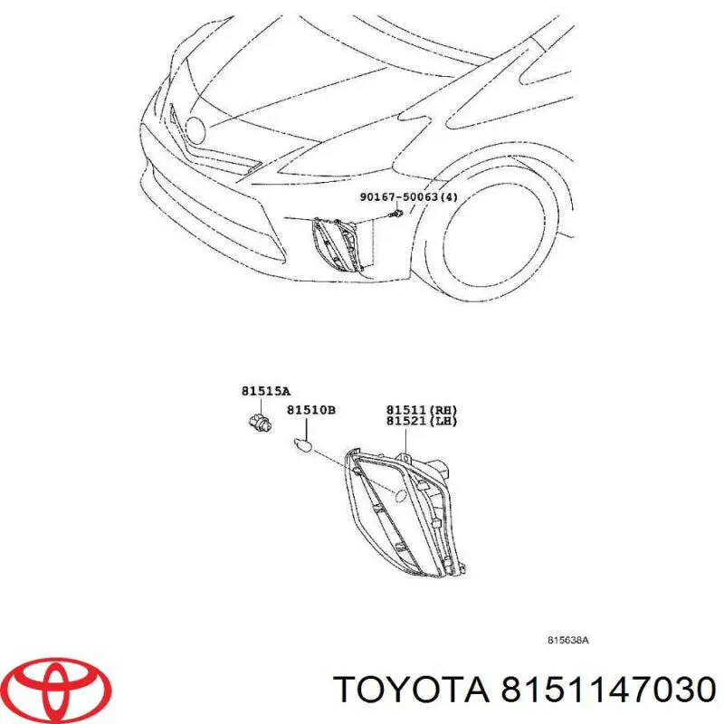 8151147030 Toyota piloto intermitente, parachoques, derecho comprar barato