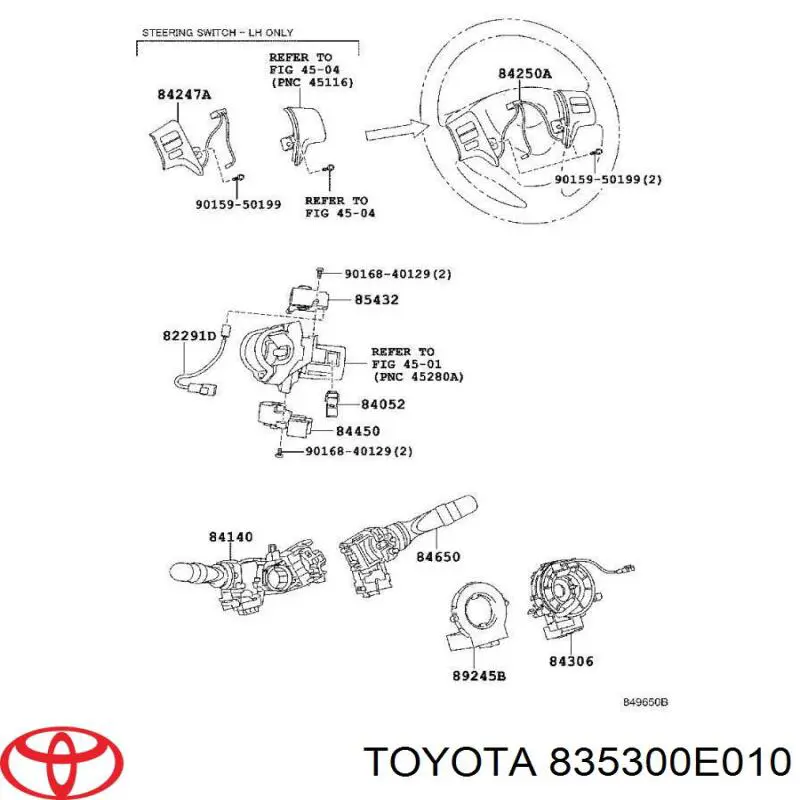 835300E010 Toyota indicador, presión del aceite