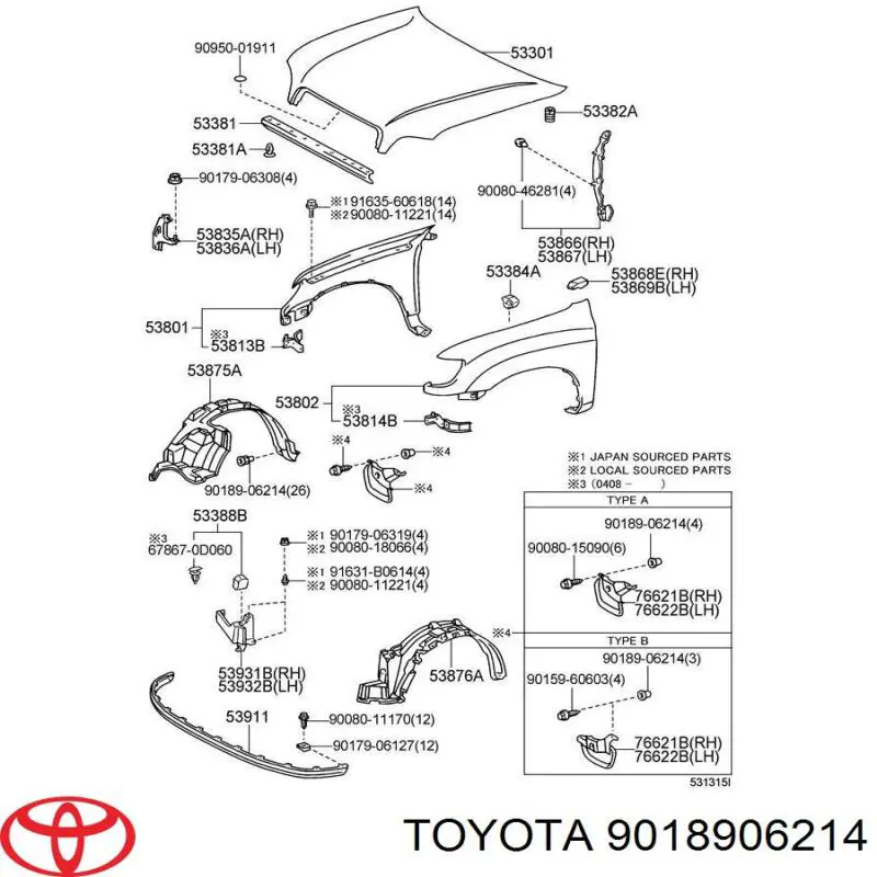 9018906214 Toyota mejor precio para Avtopro