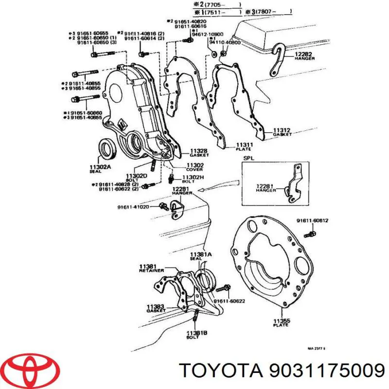 9031175009 TOYOTA Retén de cigüeñal