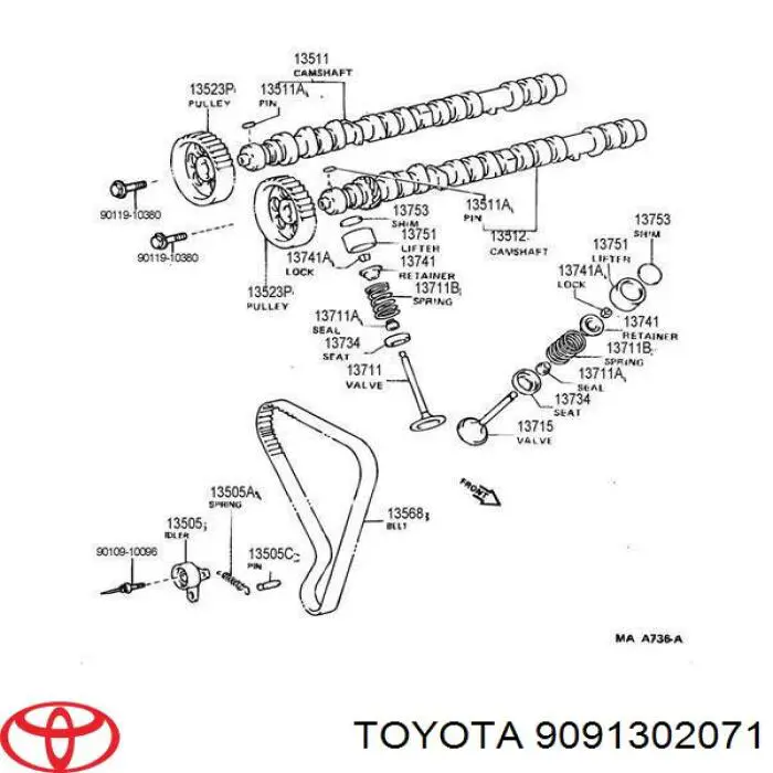 9091302071 Toyota sello de aceite de valvula (rascador de aceite ...