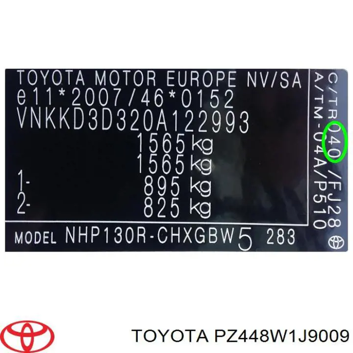 PZ448W1J9009 TOYOTA - repuestos Toyota a precio barato