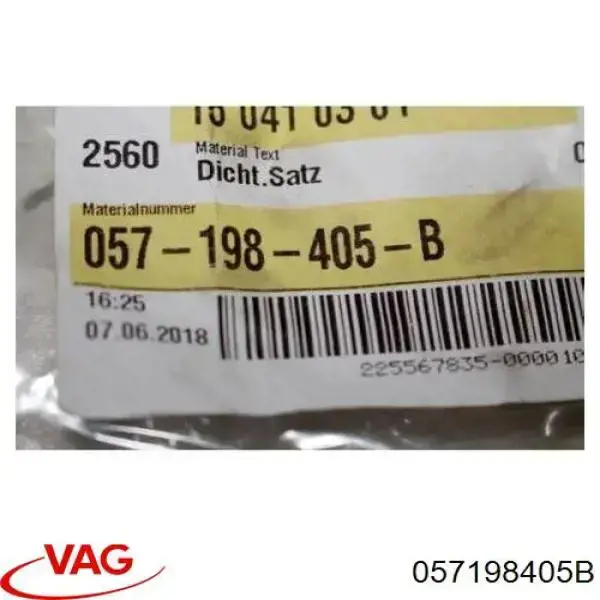 057198405B VAG juego de juntas de la carcasa del filtro de aceite