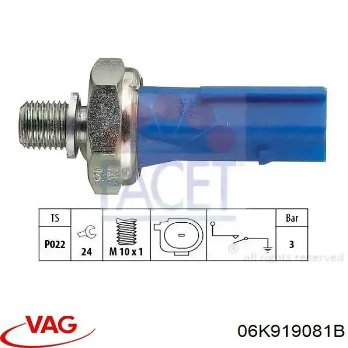 06K919081B VAG Sensor de presión de aceite