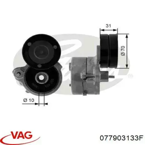 077903133F VAG tensor de correa, correa poli v