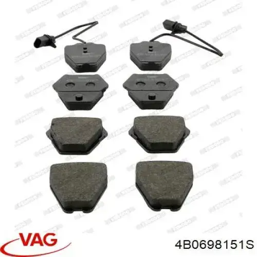 4B0698151S VAG Pastillas de freno delanteras