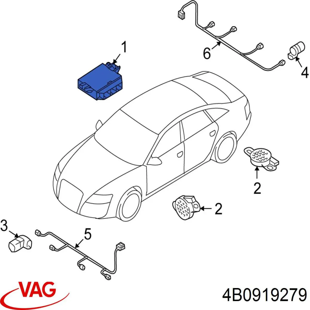 5J0919279 VAG altavoz sistema de estacionamiento