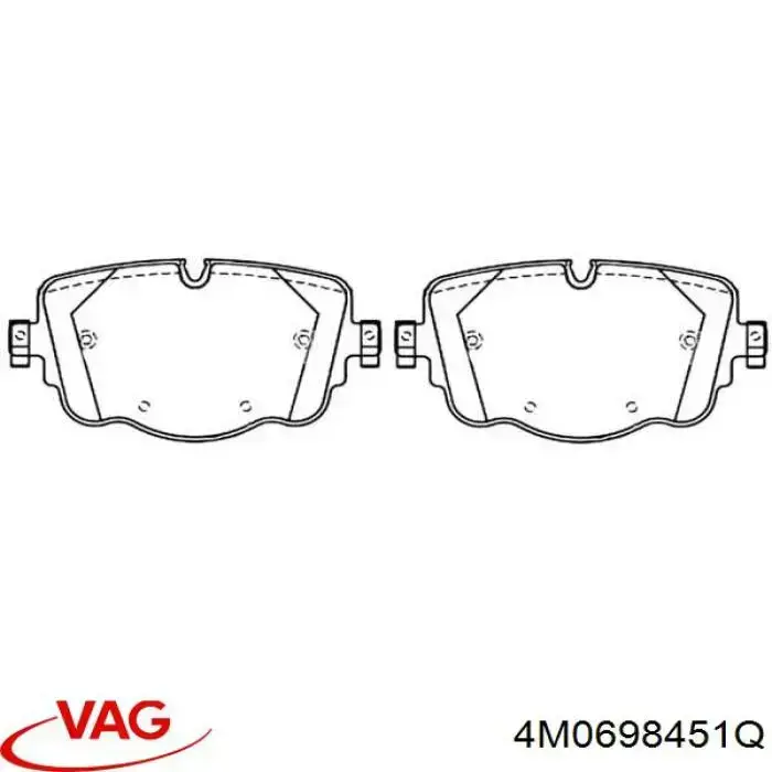 4M0698451Q VAG Pastillas de freno traseras