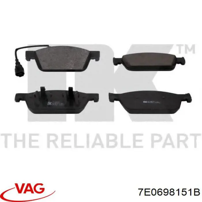 7E0698151B VAG pastillas de frenos delanteras