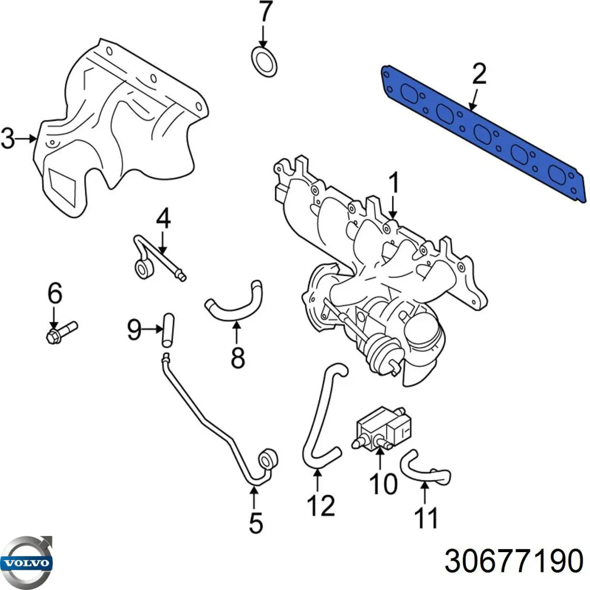 30677190 Volvo junta de tubo de escape silenciador