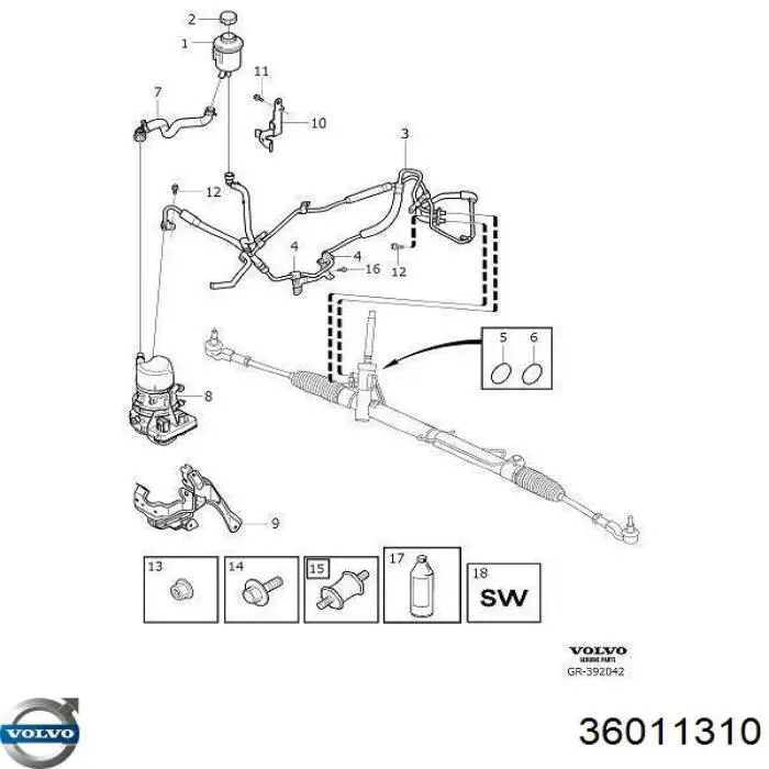 36011310 VOLVO bomba de dirección
