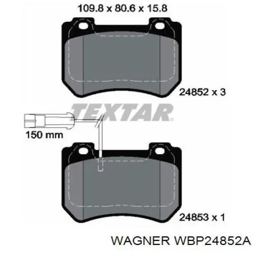 WBP24852A Wagner pastillas de freno delanteras