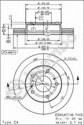 BS8210 BRECO disco de freno delantero