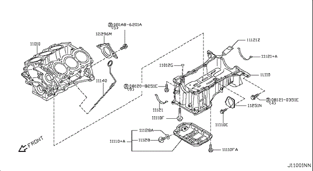 12296JA10A Nissan anillo retén, cigüeñal