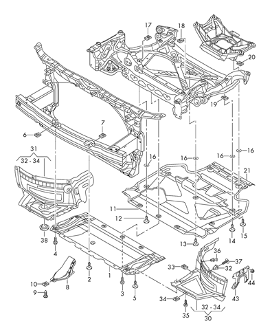 4G0853887C VAG guardabarros interior, aleta delantera, izquierdo delantero