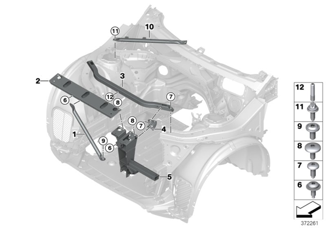 51647210501 BMW soporte de radiador superior (panel de montaje para foco)