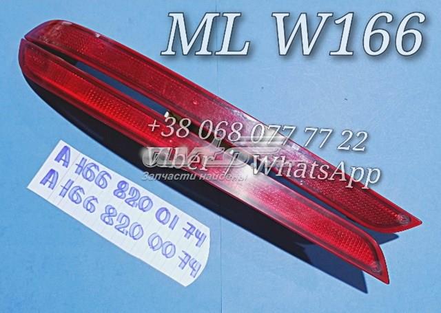 A1668200074 Mercedes reflector, parachoques trasero, izquierdo