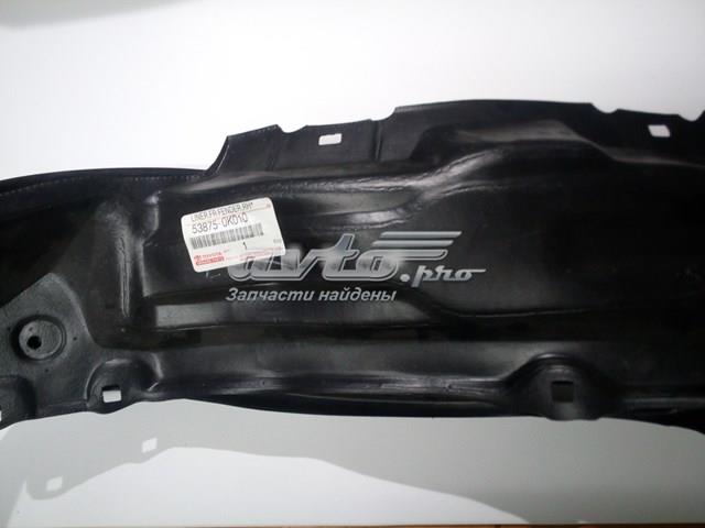 538750K010 Toyota guardabarros interior, aleta delantera, derecho