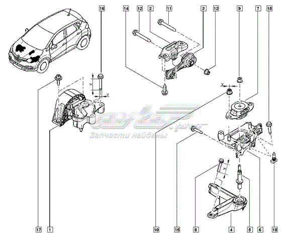 113758313R Renault (RVI) soporte, motor, derecho, delantero