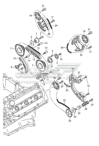 079109467AE VAG tensor, cadena de distribución comprar barato