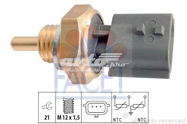 226307034R Renault (RVI) sensor de temperatura del refrigerante