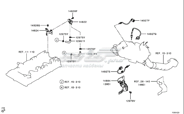 1587A092 Mitsubishi sensor de temperatura, gas de escape, después de ...