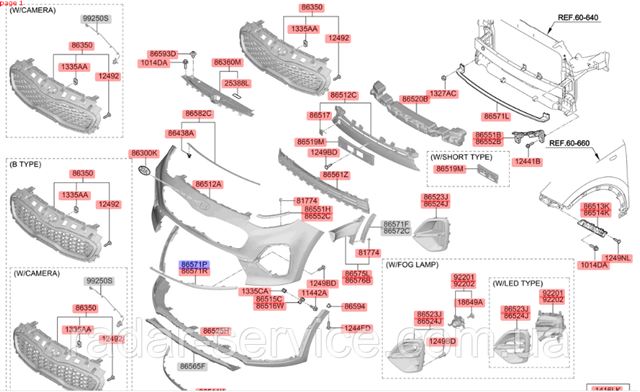 86595F1500 HYUNDAI/KIA Moldura de parachoques delantera izquierda