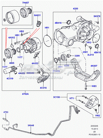 LR023441 Britpart rodamiento piñón de diferencial trasero interior