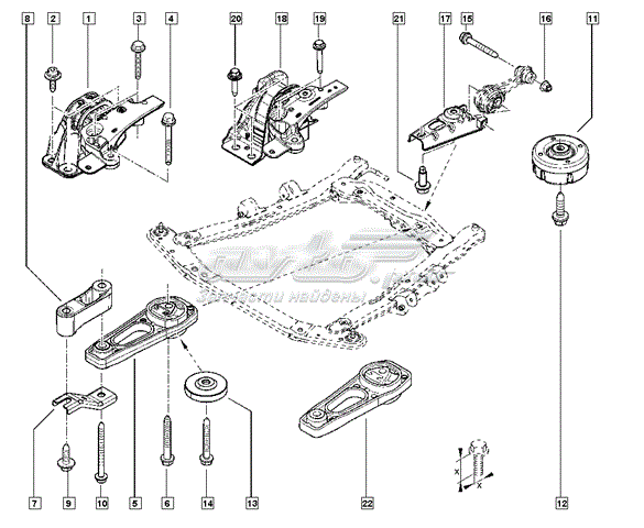 112100071R Renault (RVI) soporte motor derecho